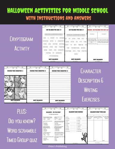 Halloween Activities for Middle School by Ebisus Publishing | TPT