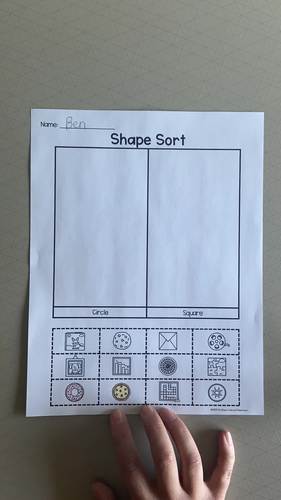 2D Shape Sort and Center Activity by The Rose Colored Classroom | TPT