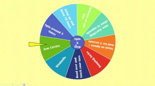 Classroom Movement Break Spin the Wheel – Digital Brain Break Game ...