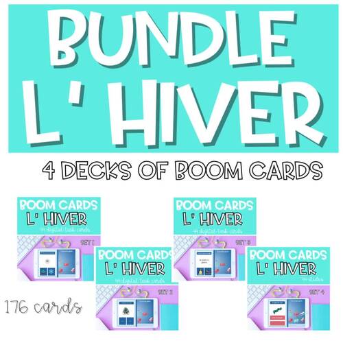 BUNDLE Core French Winter BOOM CARDS Vocabulaire hiver by French ...