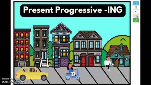 Pronouns & Present Progressive -ING with GIFs BOOM Cards™ - Speech Therapy