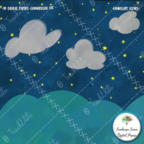 Landscape Scenes 12x12 Digital Paper by Teach Elite | TPT