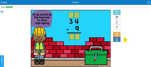 $$DOLLAR DEAL$$ SUBTRACTION: 1 DIGIT NUMBER WITH REGROUPING BOOM cards™