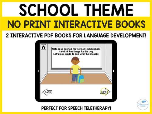 School No Print Digital Interactive Books and Green Screen Activity