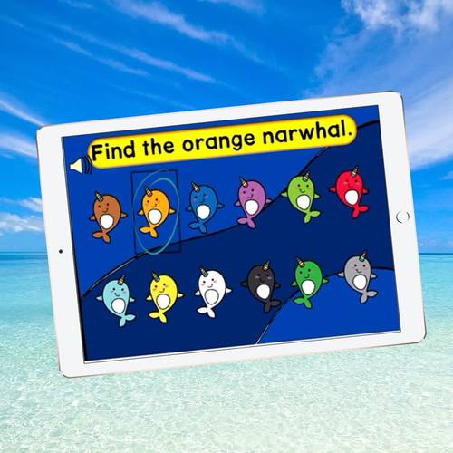 Find the ORANGE Color Recognition | BOOM CARDS with audio | Beach