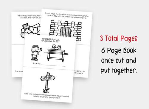 Battle of Jericho Bible Mini Book Craft Activity for Sunday School