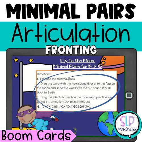 Speech Therapy Articulation and Phonology K G Minimal Pairs Fronting ...
