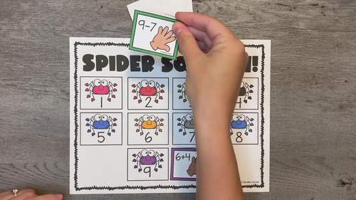 Addition and Subtraction Halloween Fact Fluency Game Kindergarten First ...