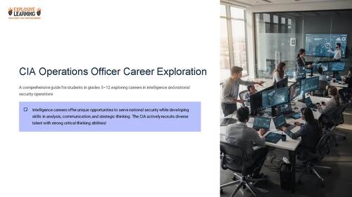 CIA Operations Officer Career Exploration | 4 Career PowerPoint Lesson