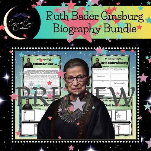 Women's History Ruth Bader Ginsburg Biography Bundle Research Project