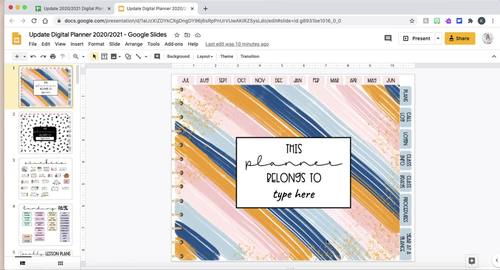 Digital Teacher Planner with Stickers | Editable for Google Slides & Sheets