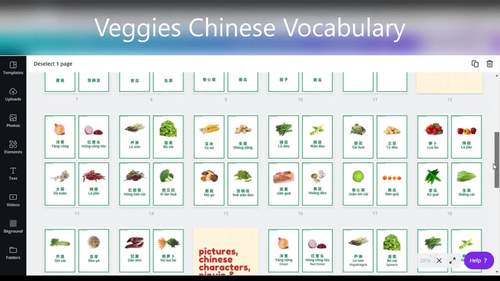 CHINESE VEGETABLES FLASH CARDS | Vegetable Chinese flashcards Vegetables