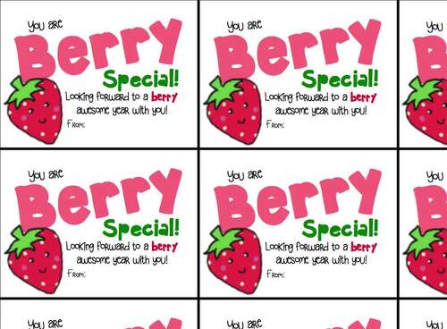 Strawberry Beginning of Year Gift Tag- You're Berry Special! Looking ...