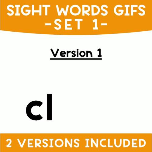 SET 1 Sight Words GIFS - 100 words by Teacher Cloud | TPT