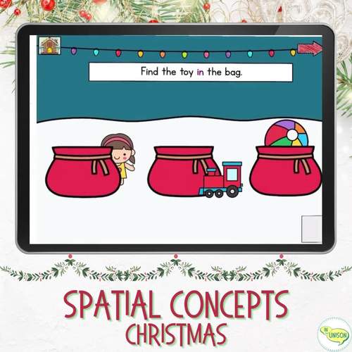 Christmas Spatial Concepts Boom Cards Prepositions Activities SLP ...