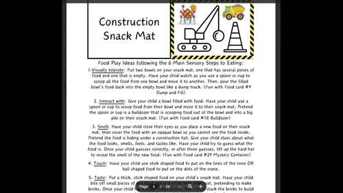 Kids Favorites Snack Mats, Printable Placemats for Picky Eaters | TPT