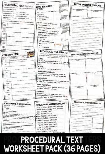 Procedural Text - Reading and Writing Bundle by Pink Tulip Teaching ...