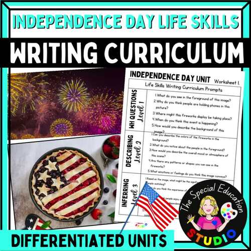 Independence Day activities life skills Special Education Writing 4th ...