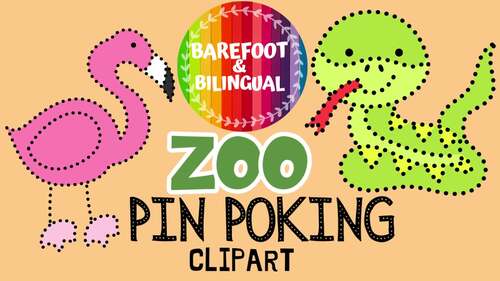 Zoo Pin Poking Clipart | Zoo Clipart for Fine Motor Activities | TPT