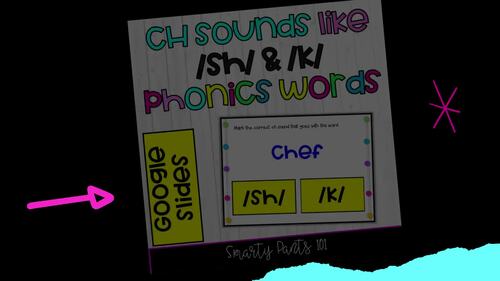 CH makes the /sh/ and /k/ Sound - Google Slides - Phonics - NO PREP