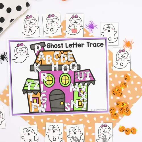 Ghost Alphabet Tracing - Halloween Literacy Activity by Fun With Mama