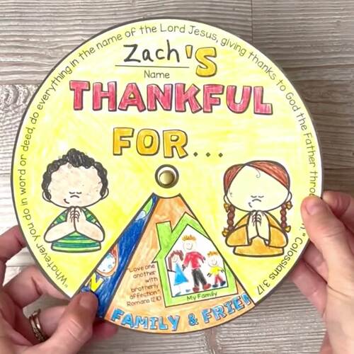 Christian Thanksgiving Bible Activity Wheel Craft on Thankfulness and ...