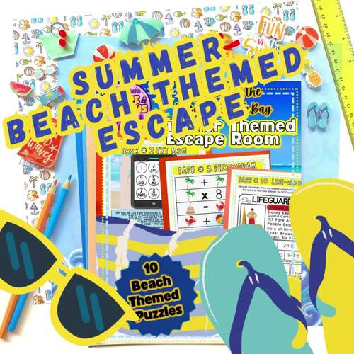 Summer/Beach Themed Escape Room by Mrs Stock Rocks | TPT