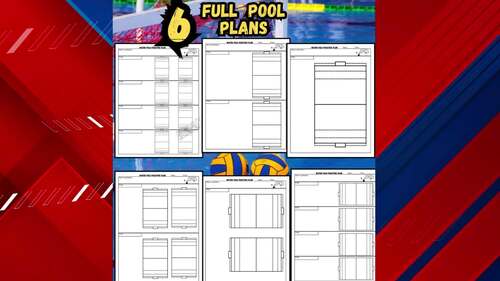 Water Polo Practice Plan sheets for Coach or player 8.5x11 | 12 in total