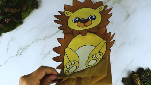 Hedgehog Paper Bag Puppet Craft | Woodland Animal Printable for PreK ...