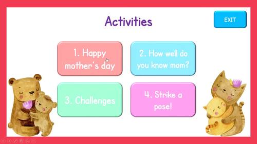 Mother's Day Virtual Party PowerPoint Template to celebrate students moms