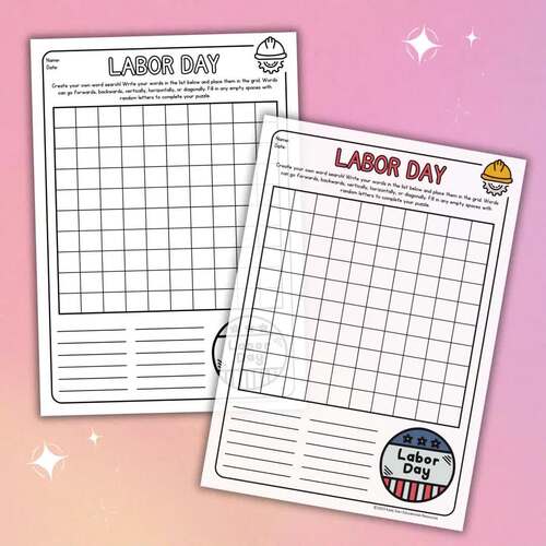 Labor Day Word Search Puzzles | Labor Day Activities | September Early ...