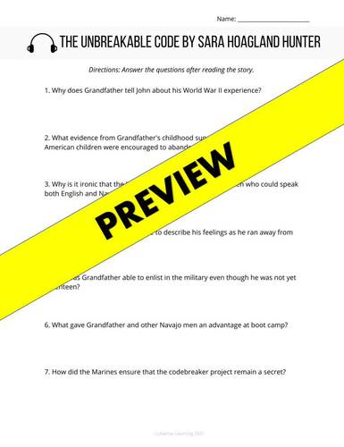 The Unbreakable Code | World War 2 Narrative Nonfiction Study for ...