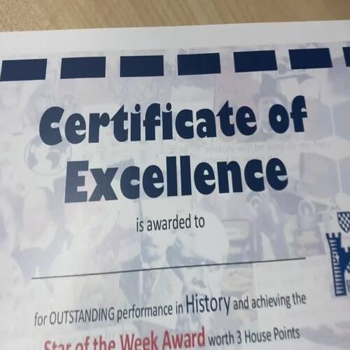 History Reward Certificate - Grades 3-8 by Dan's History Highway