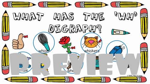 Consonant Digraph WH Worksheets, game and PPT Slides by Miss YCWang