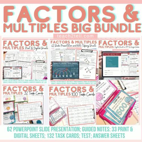 Factors and Multiples Prime Composite Numbers Prime Factorization GCF ...
