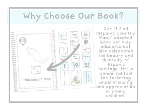 I Find Hispanic Country Maps Interactive Adapted Book, Autism-Special ...