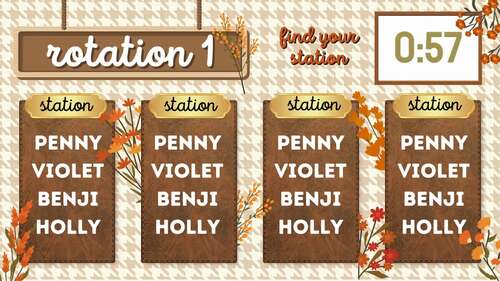 Fall Florals Autoplay Timed Small Group Slides - Canva Pro/Edu Editable
