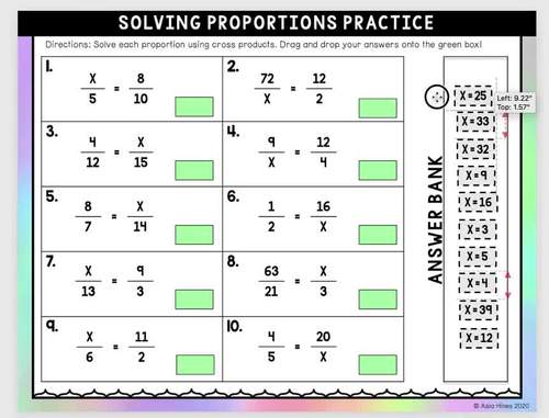Solving Proportions Digital Activity by The Sassy Math Teacher | TPT