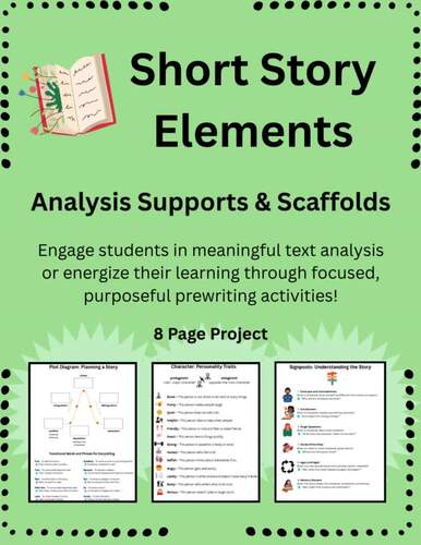 Short Story Elements: Supports & Scaffolds ESOL, ESL, EL by Ms Literacy ...