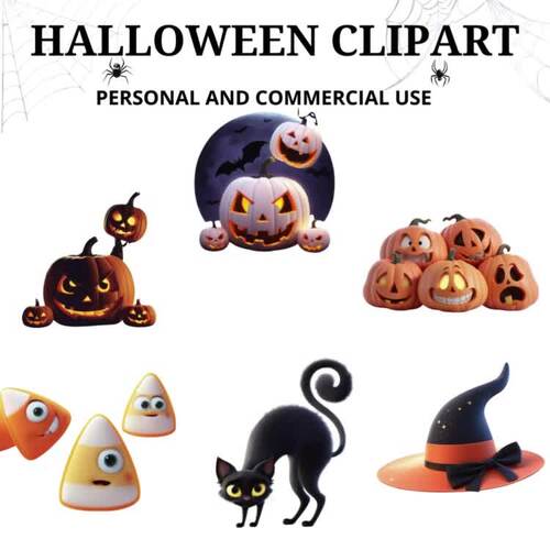 Halloween Clipart Set | 20 PNG 300 DPI Images for Commercial Use by BRAINZe