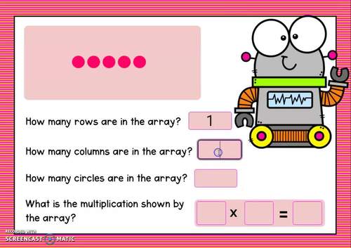 Array Multiplication Table 5 Boom Cards™ Distance Learning by Creating ...