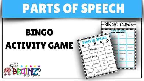 Parts Of Speech Grammar Bingo | Language Activity Centers by BRAINZe