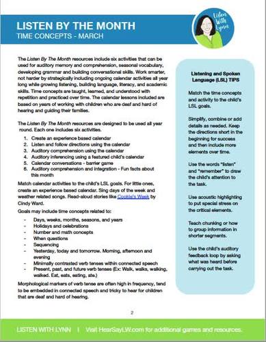 MARCH Listening Vocabulary and Auditory Comprehension DHH Hearing Loss