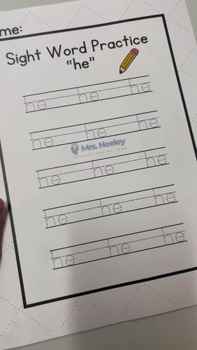 50 Sight Word Tracing Practice Worksheets (Set 1) by Mrs. Neeley's ...