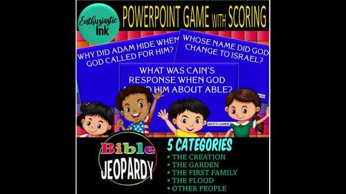 Bible Trivia Powerpoint Game Bible Jeopardy w/ Scoring Bible Game - Genesis