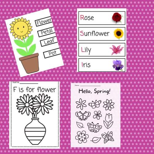 HUGE FLOWER ACTIVITY BUNDLE FOR TODDLERS!! Unit (With black and white!!!)