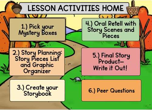 Write a Mystery Box Story: Fall (Boom Cards™) Narrative Based Therapy
