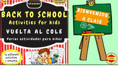 Back to school Spanish activities for kids Regreso a las clases para ...