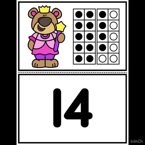 1st Grade Math Center | Halloween Bears Teen Numbers Matching Cards