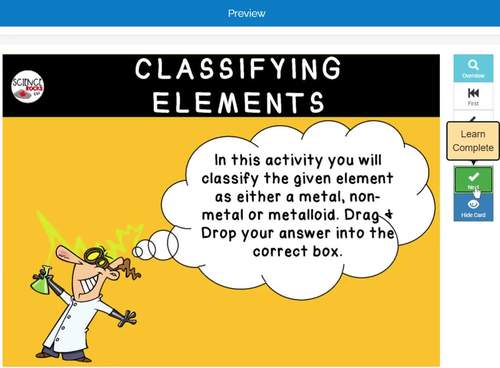 Metals Nonmetals Metalloids Activity Classify Elements Boom Cards™ 8th ...